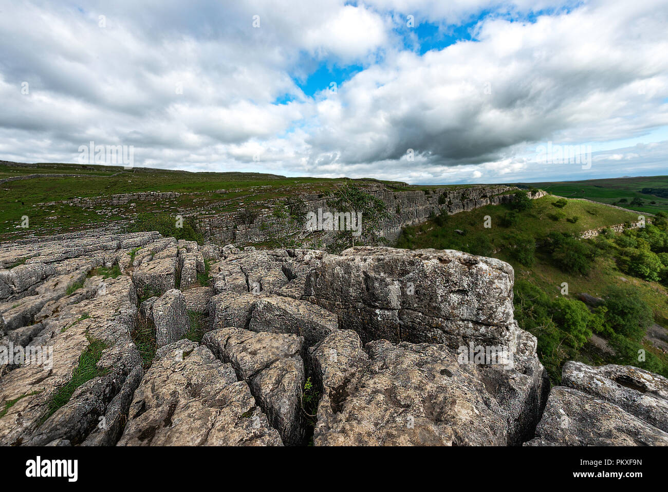 Malham Cove view from the top Stock Photo - Alamy