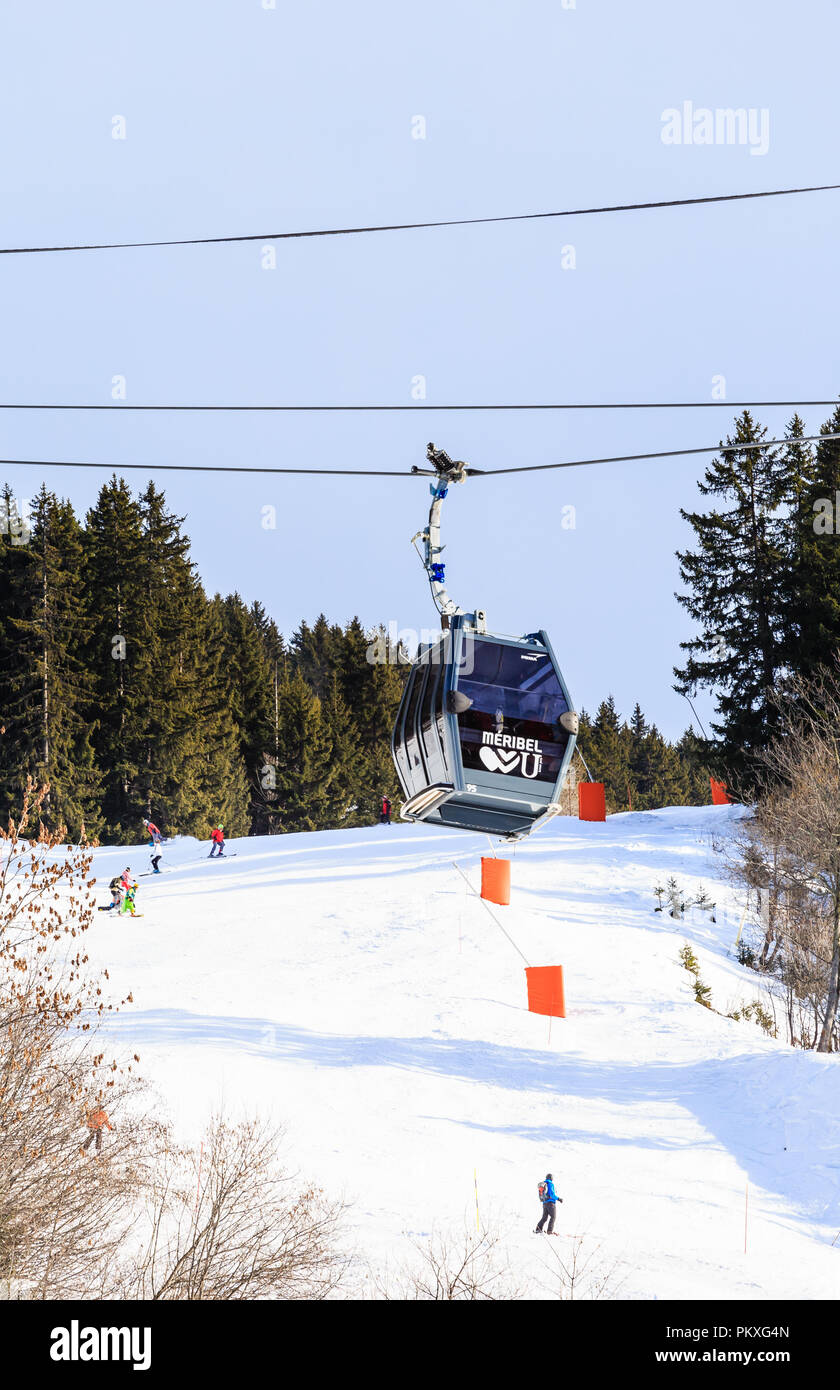 On the slopes of the ski resort of Meribel. France Stock Photo - Alamy