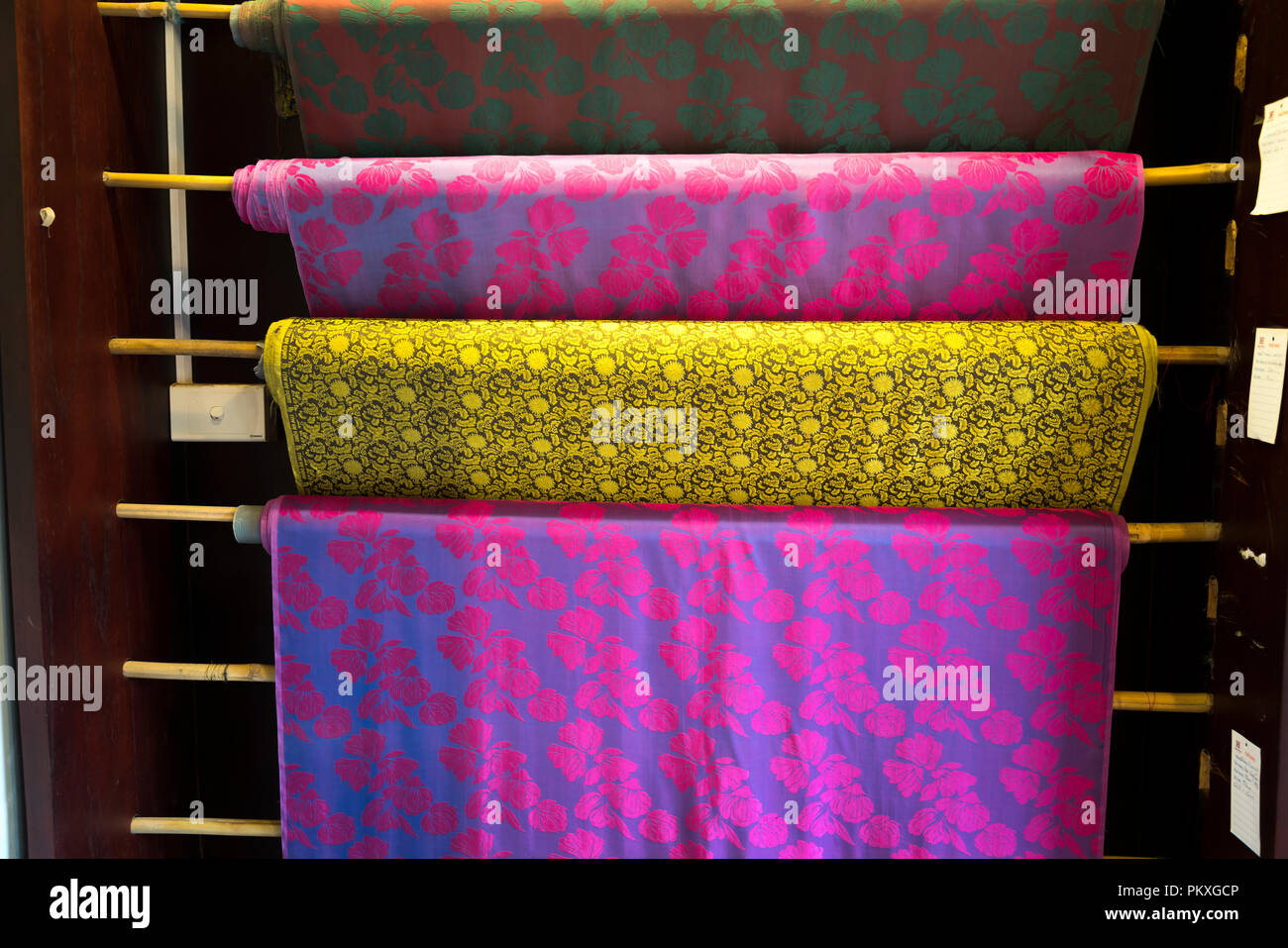 Colorful silk texture background Stock Photo - Alamy