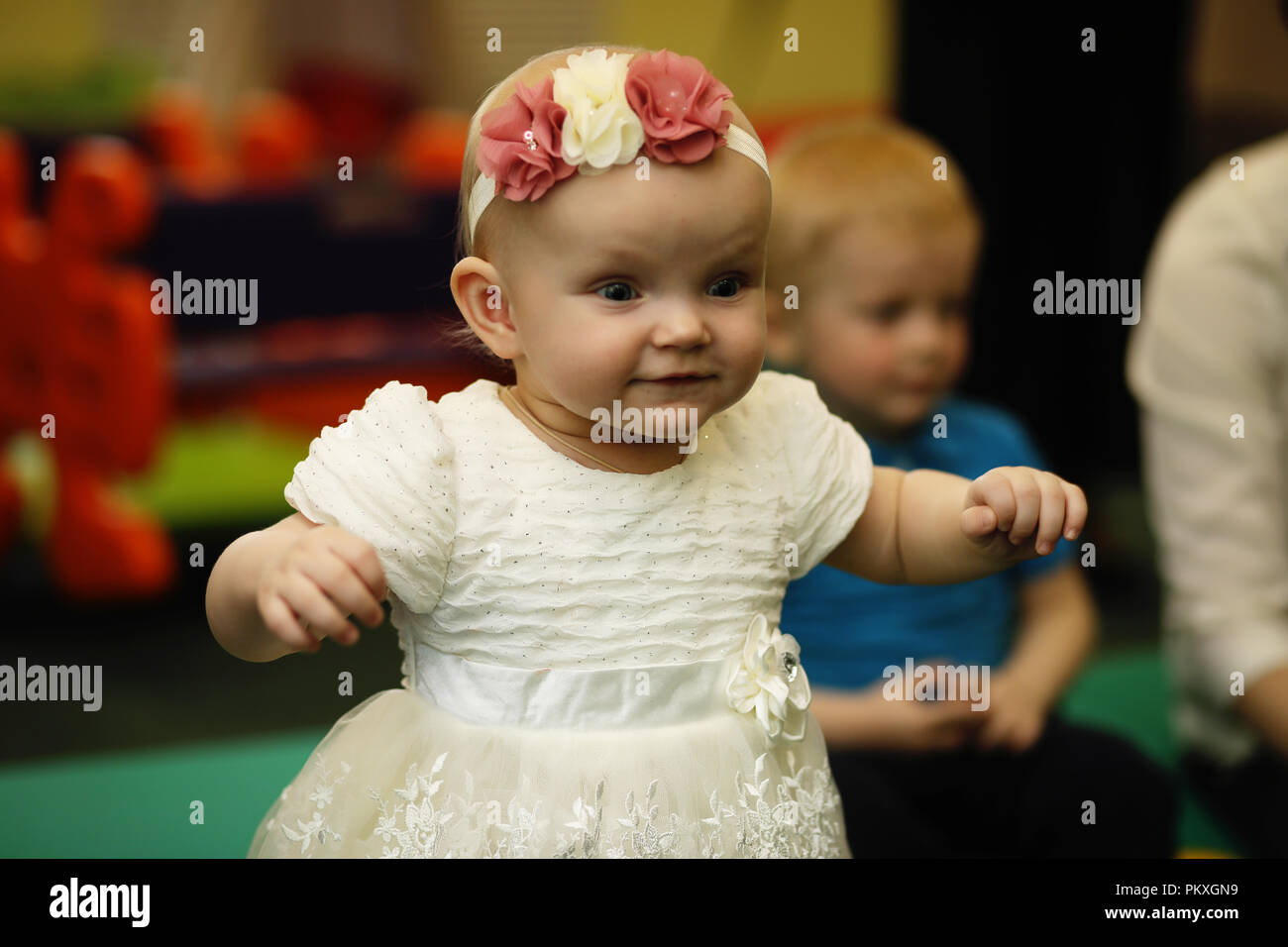 A child is having fun and playing at a children's party Stock Photo - Alamy