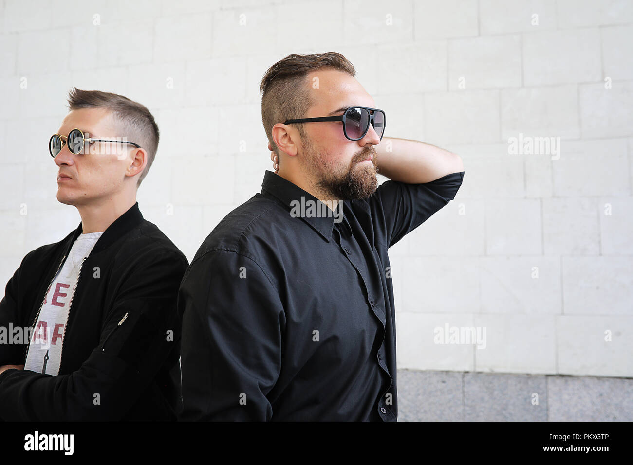 Two men in sunglasses Stock Photo - Alamy