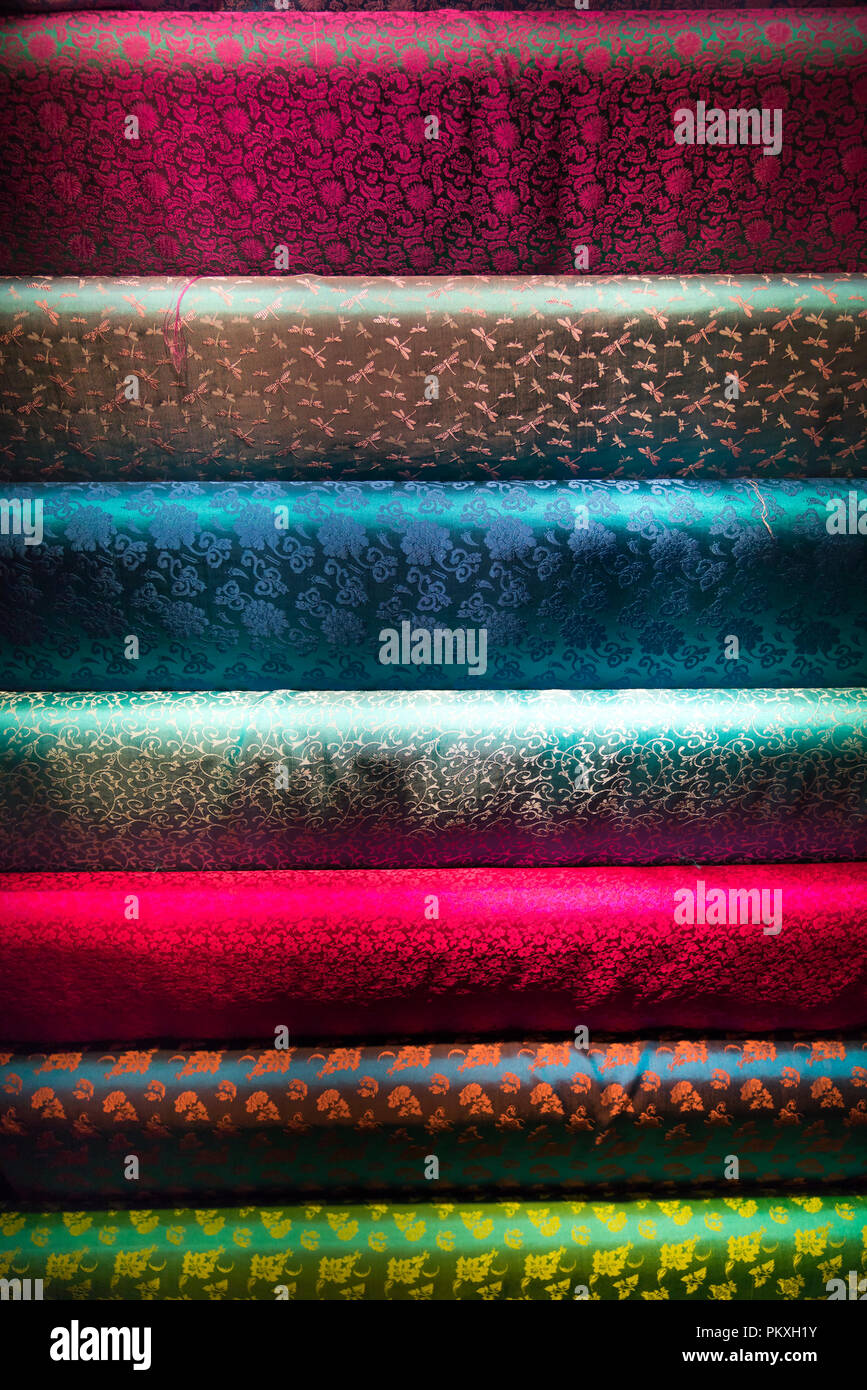 Colorful silk texture background Stock Photo - Alamy