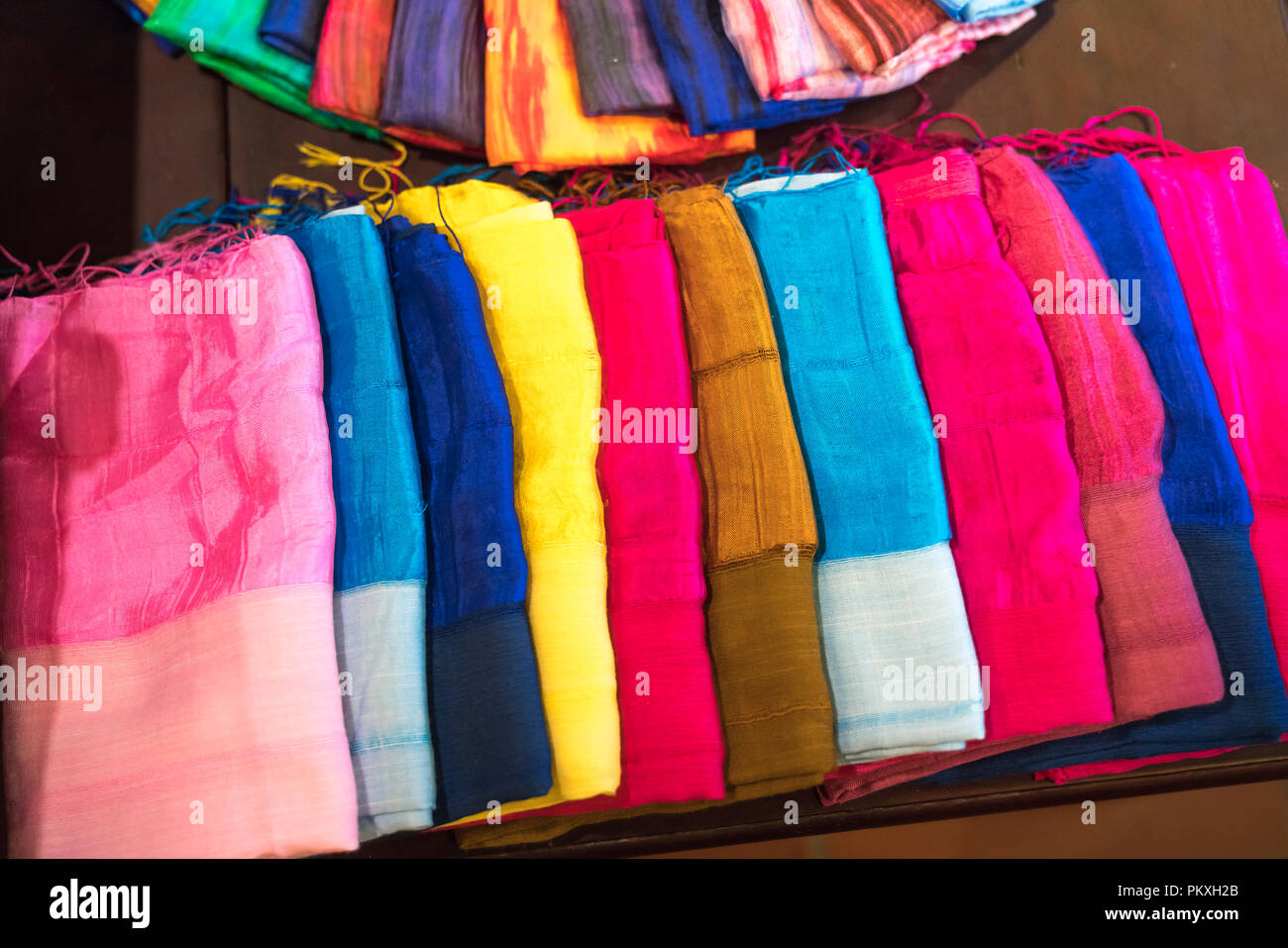Colorful silk texture background Stock Photo - Alamy