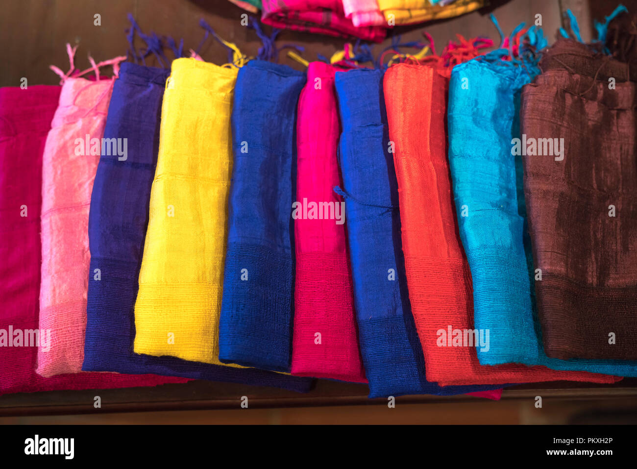 Colorful silk texture background Stock Photo - Alamy
