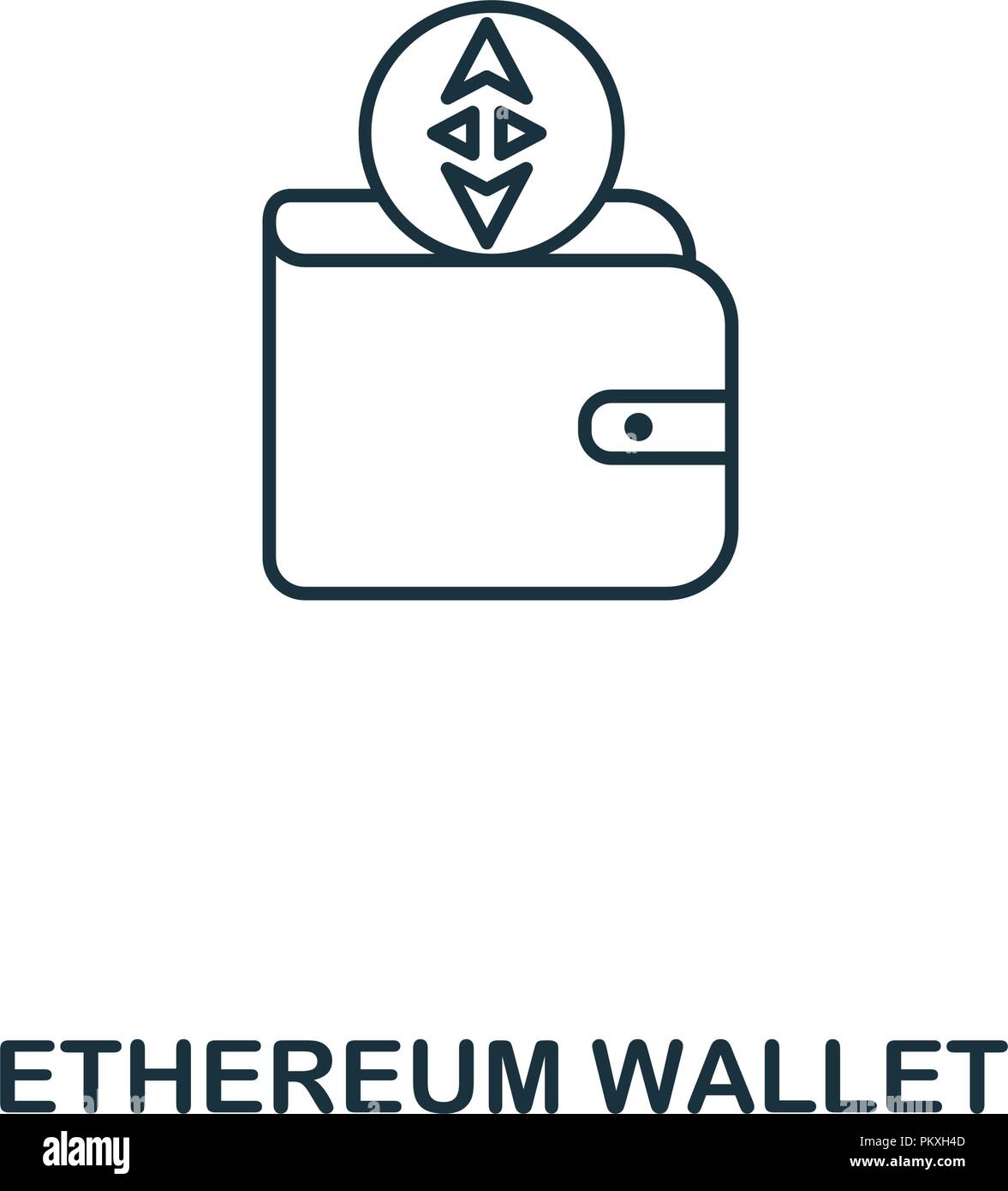Ethereum Wallet outline icon. Monochrome style design from crypto ...