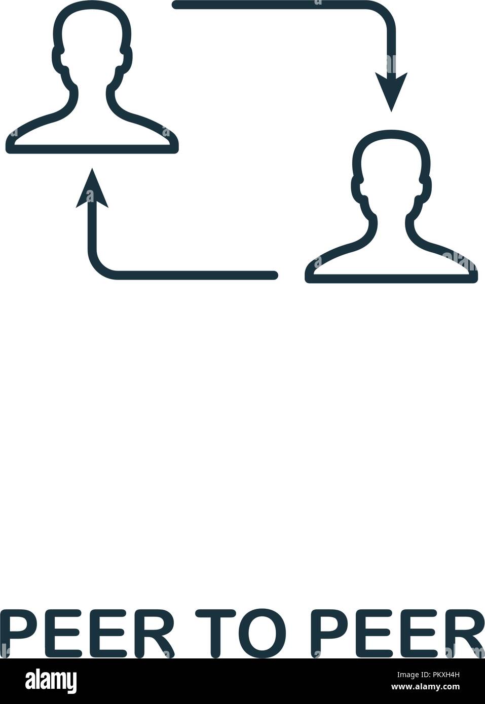 Peer To Peer Outline Icon Monochrome Style Design From Crypto Currency Collection Ui Pixel