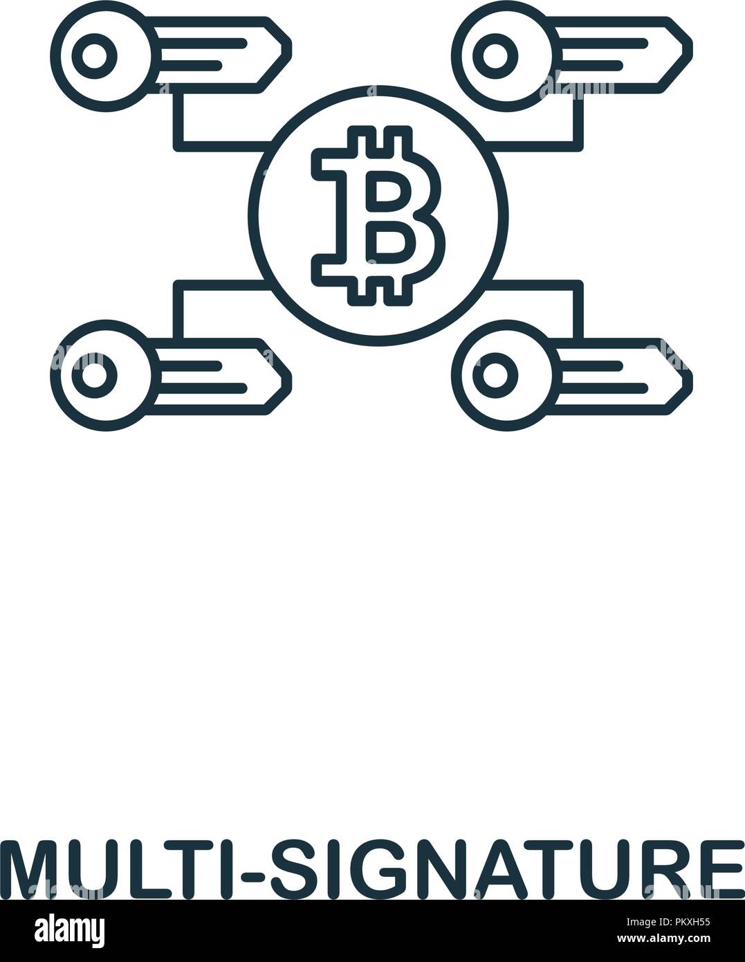 Multi Signature Outline Icon Monochrome Style Design From Crypto Currency Collection Ui Pixel