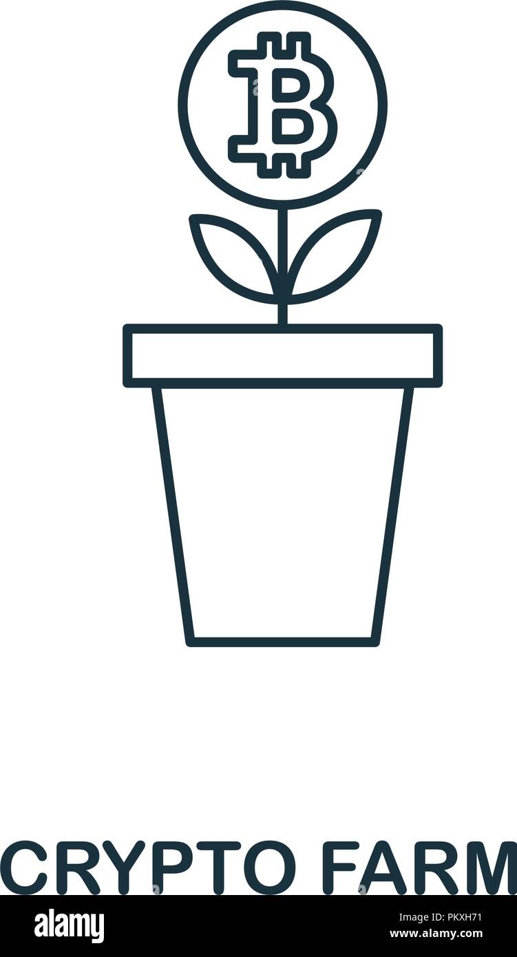 Crypto Farm Outline Icon Monochrome Style Design From Crypto Currency Collection Ui Pixel