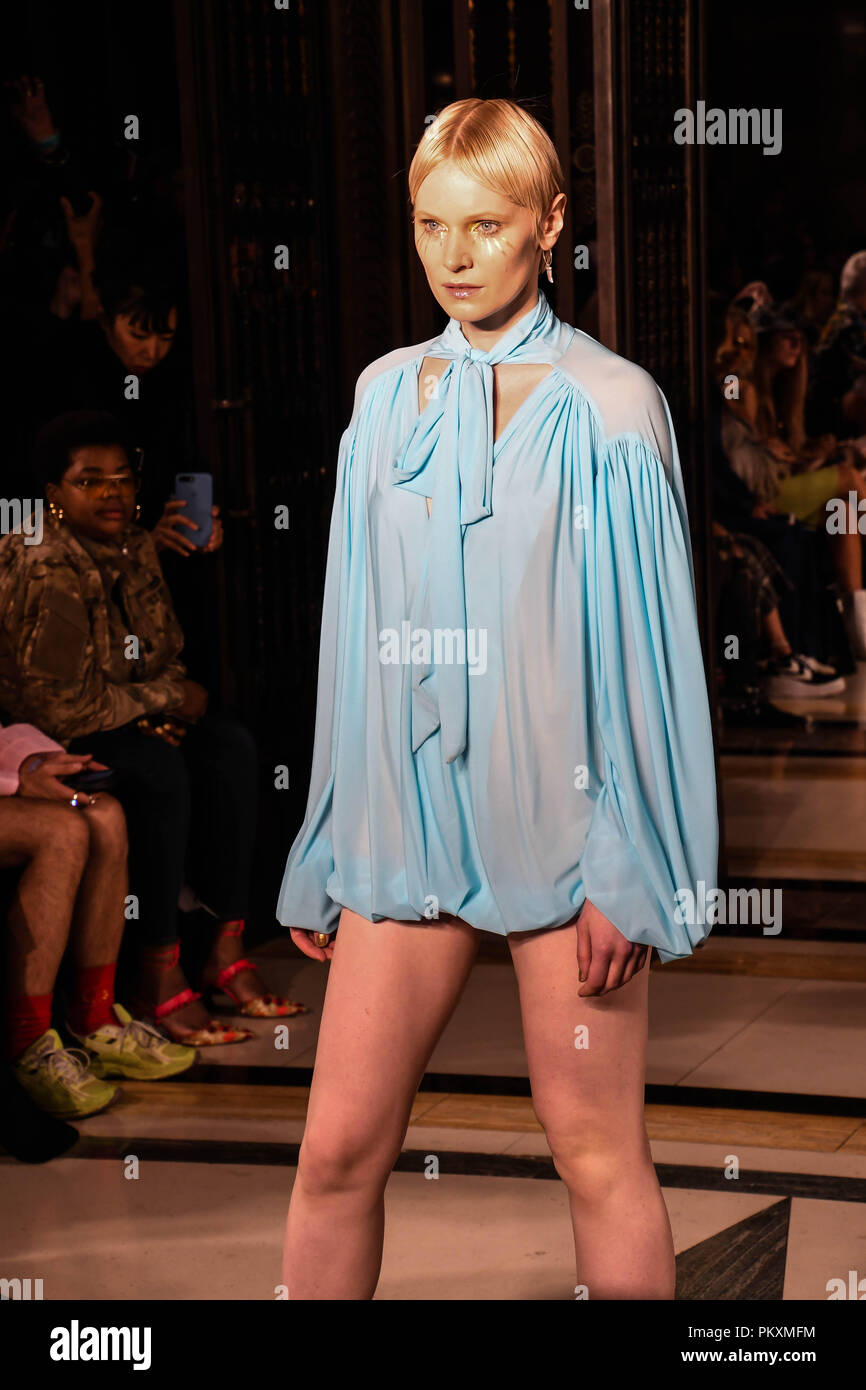 London, UK. 14th Sept 2018. Designer Pam Hogg showcases is latest ...