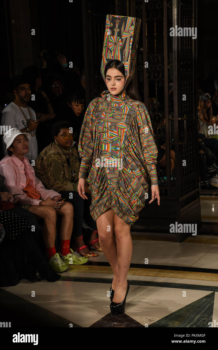 London, UK. 14th Sept 2018. Designer Pam Hogg showcases is latest ...
