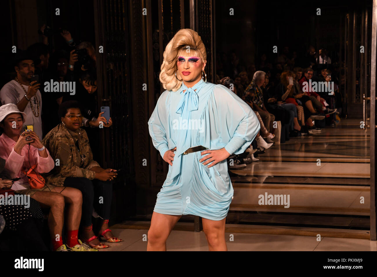 London, UK. 14th Sept 2018. Designer Pam Hogg showcases is latest ...