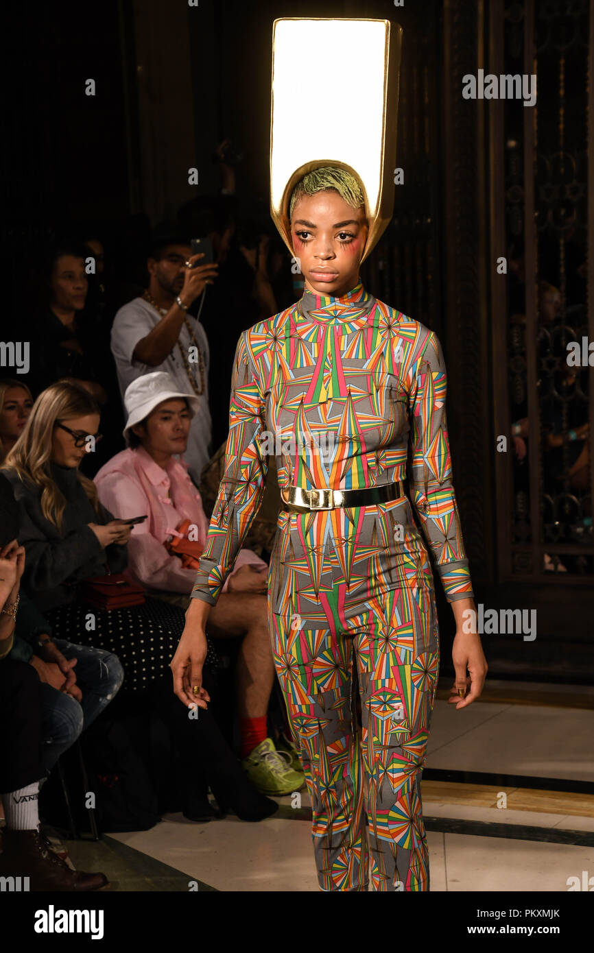 London, UK. 14th Sept 2018. Designer Pam Hogg showcases is latest ...