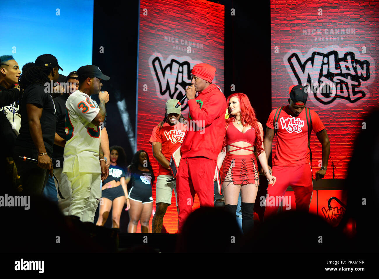 MIAMI, FL - SEPTEMBE 14: Emmanuel Hudson, Big Mack, Nick Cannon, Justina Valentine and HitMan ...