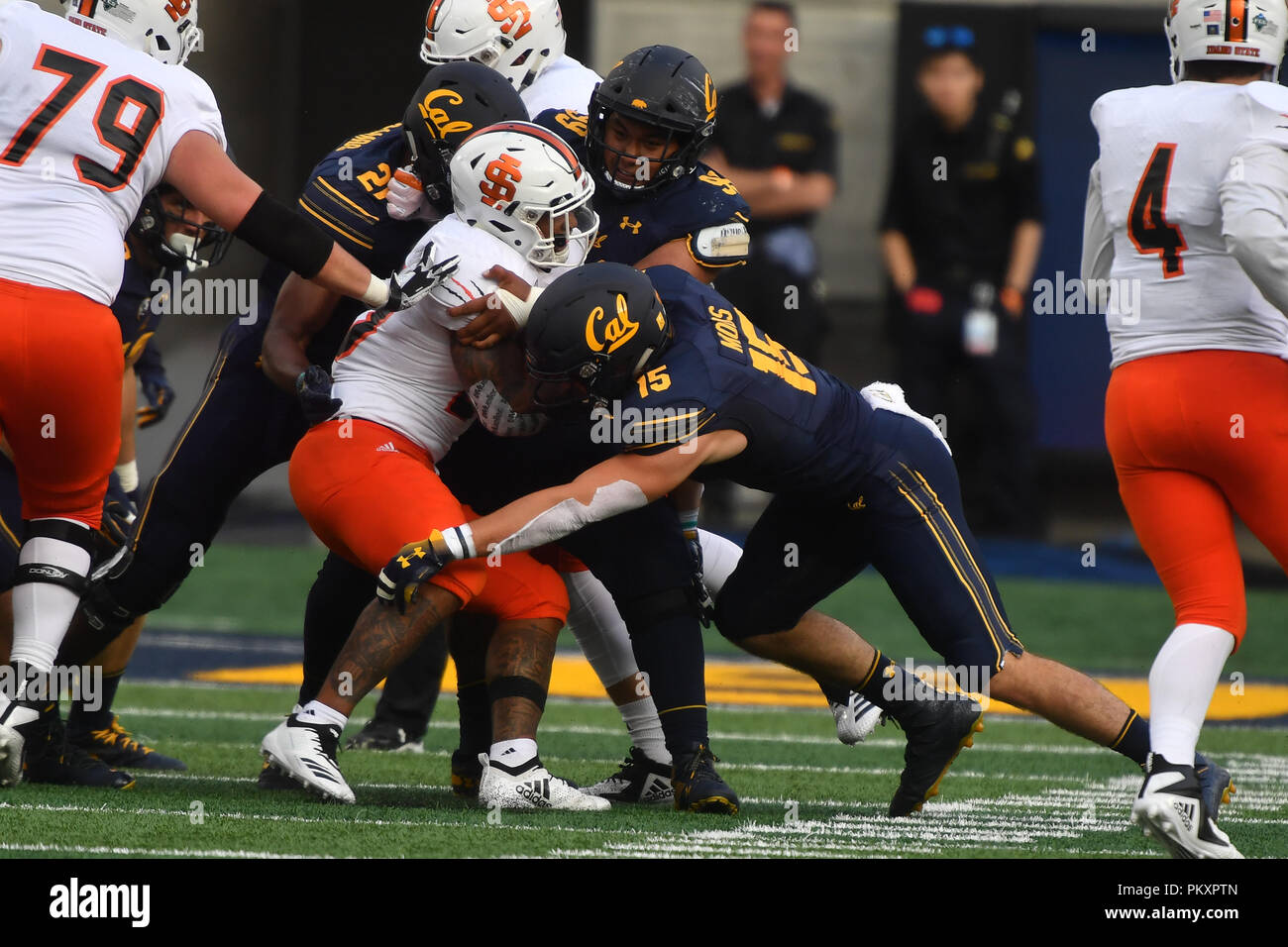 Berkeley, California, USA. 15th Sep, 2018. Idaho State Bengals running ...