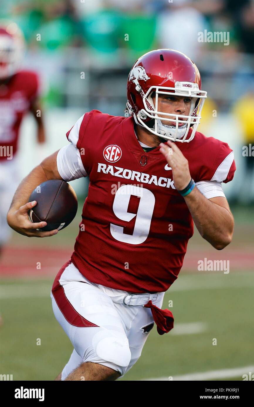 Arkansas, USA. Sep 15, 2018: John Stephen Jones #9 scrambles as the ...