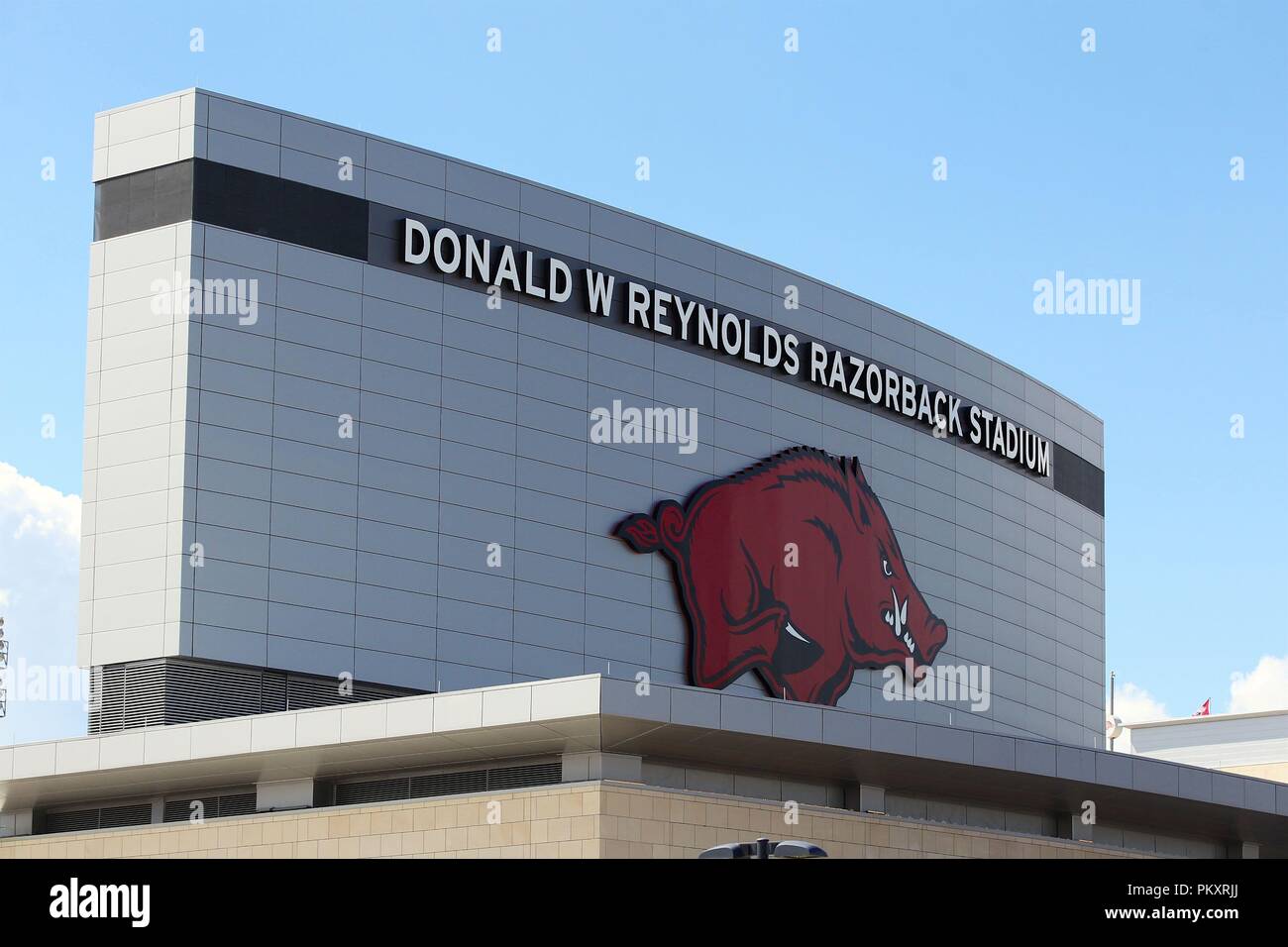 Arkansas, USA. Sep 15, 2018: The external end of the new South End Zone ...