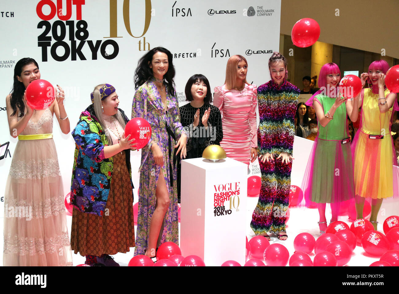 Tokyo, Japan. 15th Sep, 2018. (L-R) Japanese model Rina Fukushi ...