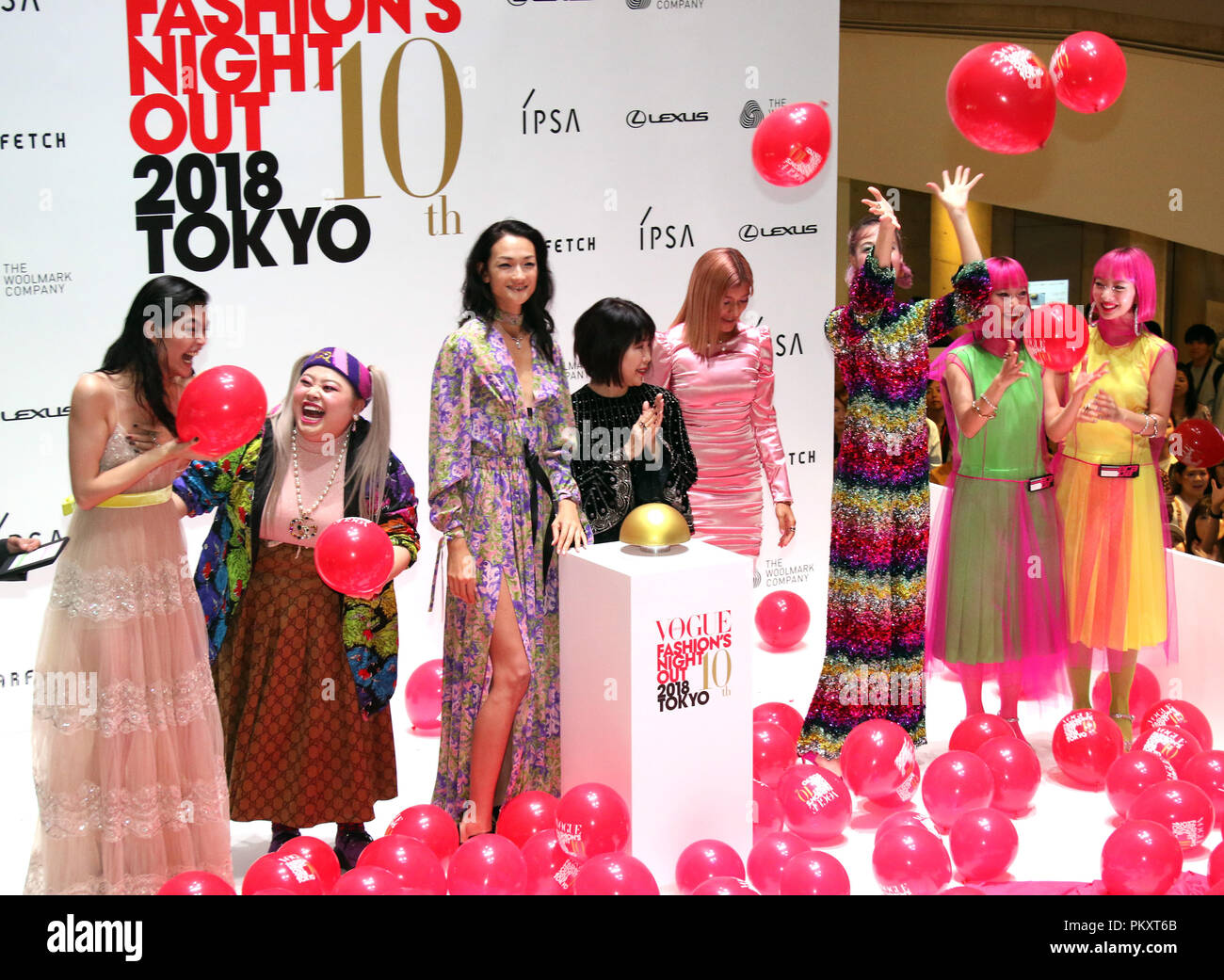 Tokyo, Japan. 15th Sep, 2018. (L-R) Japanese model Rina Fukushi ...