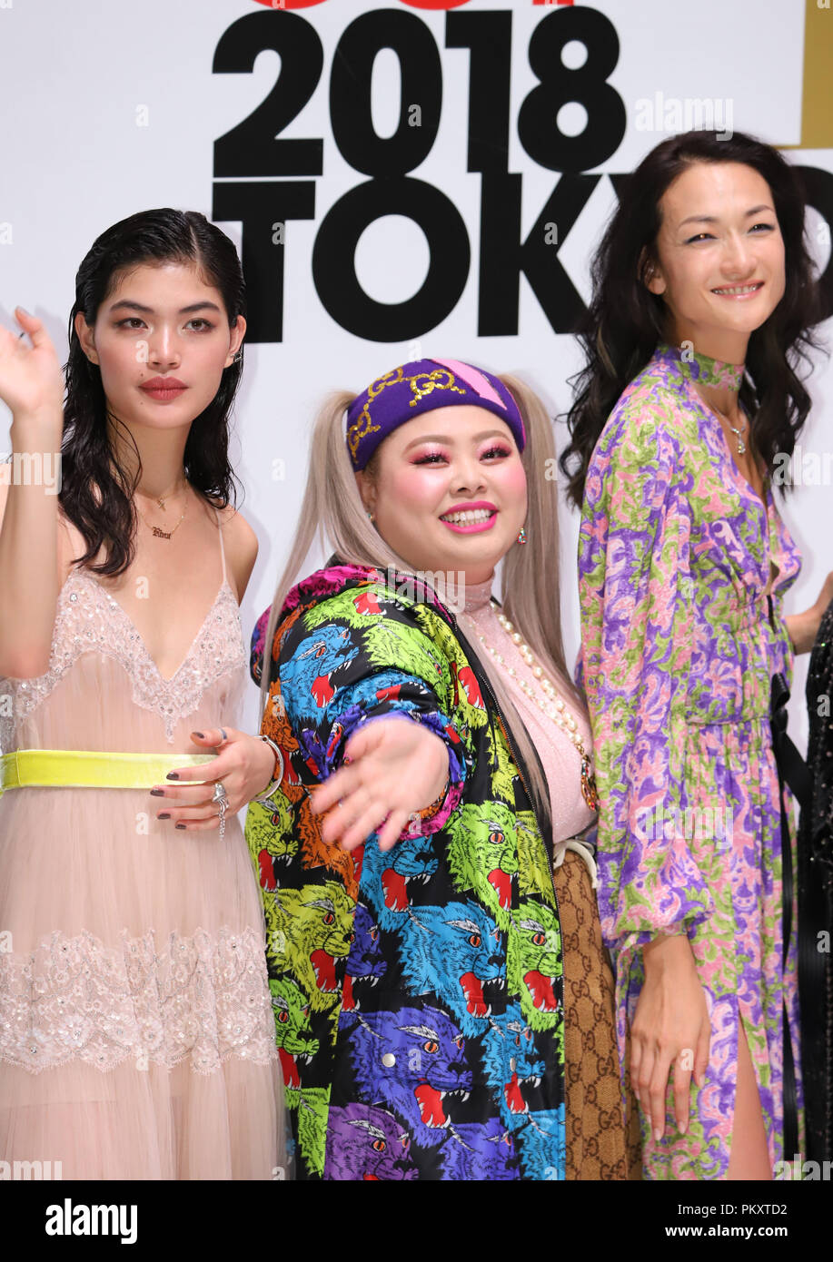 Tokyo, Japan. 15th Sep, 2018. (L-R) Japanese model Rina Fukushi ...