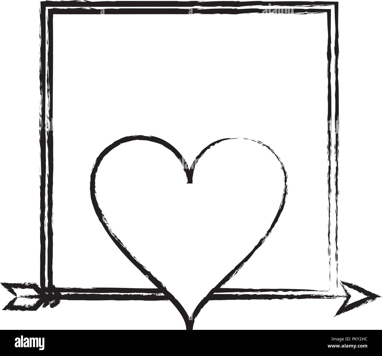 Romantic frame with heart sketch Stock Vector Image & Art - Alamy