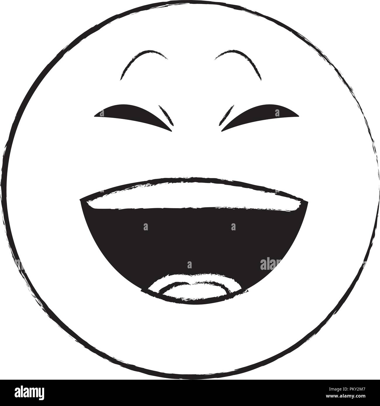 Laugh chat emoticon sketch Stock Vector Image & Art - Alamy