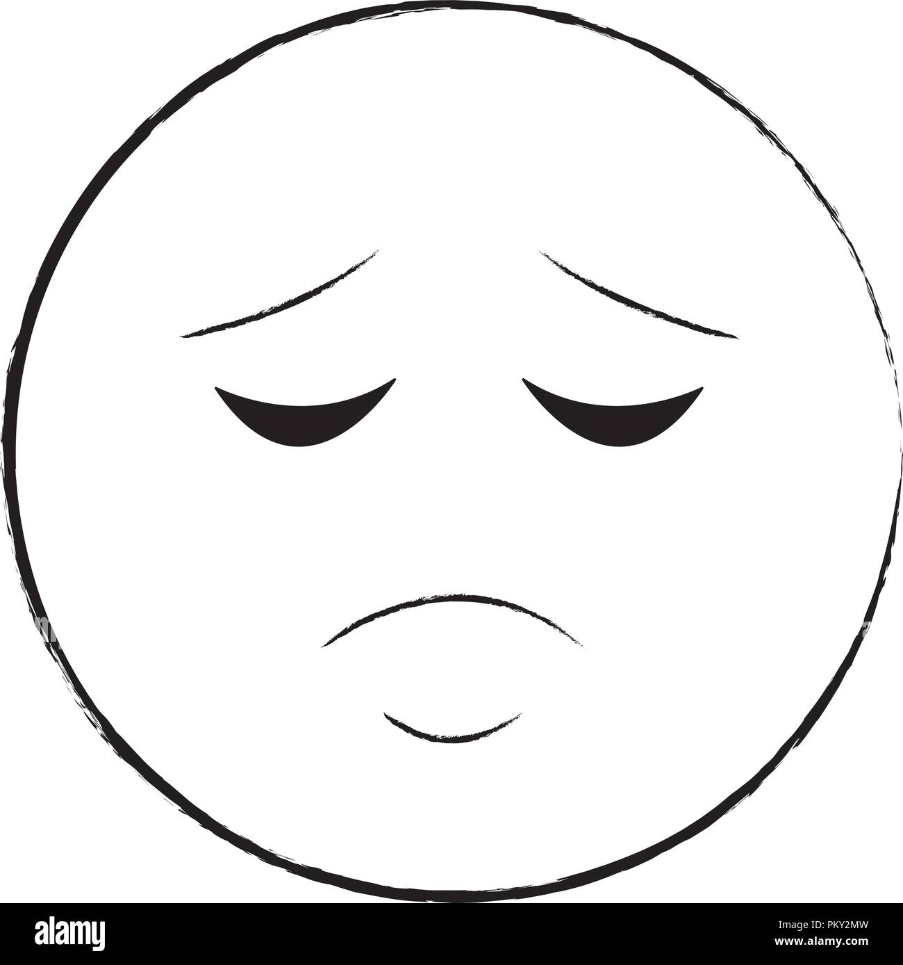 Sad chat emoticon sketch Stock Vector Image & Art - Alamy