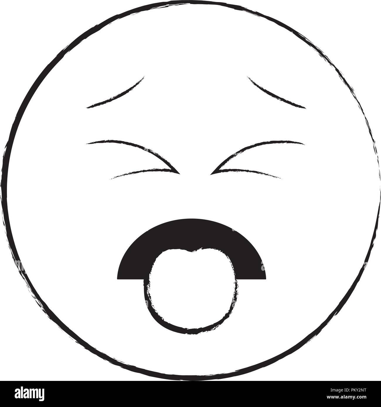 Disgust chat emoticon sketch Stock Vector Image & Art - Alamy