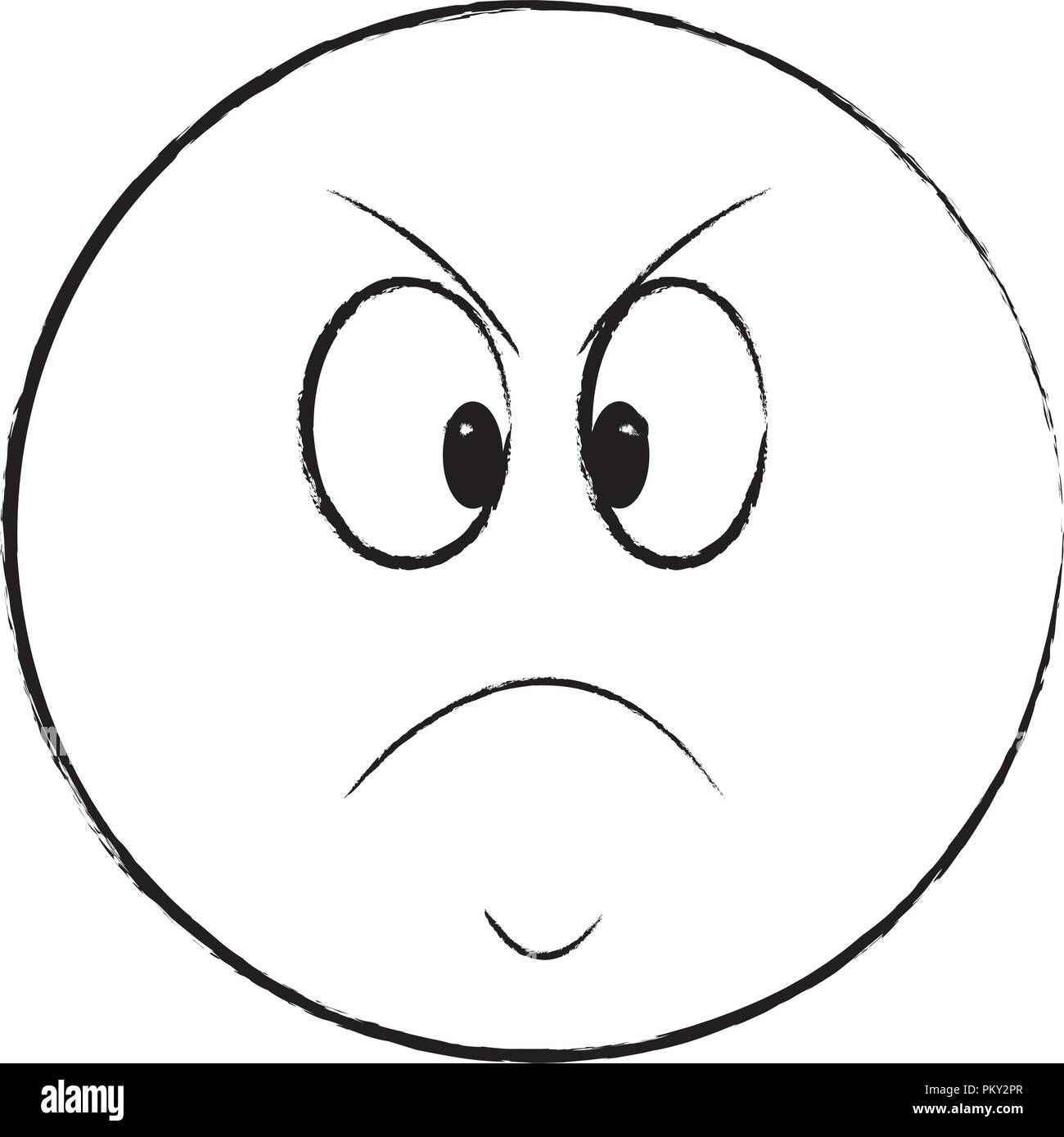 Angry chat emoticon sketch Stock Vector Image & Art - Alamy