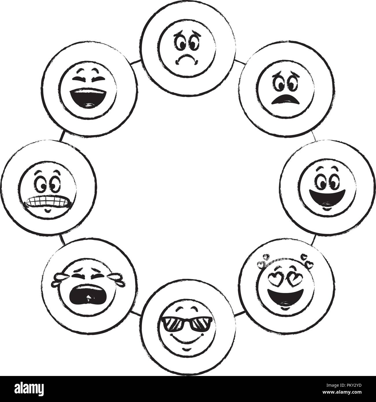 Set of chat emoticons sketch Stock Vector Image & Art - Alamy