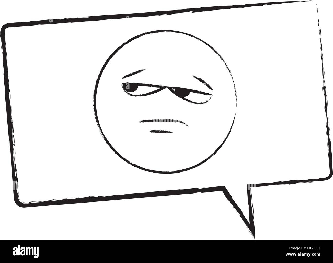 Bored emoticon in bubble sketch Stock Vector Image & Art - Alamy