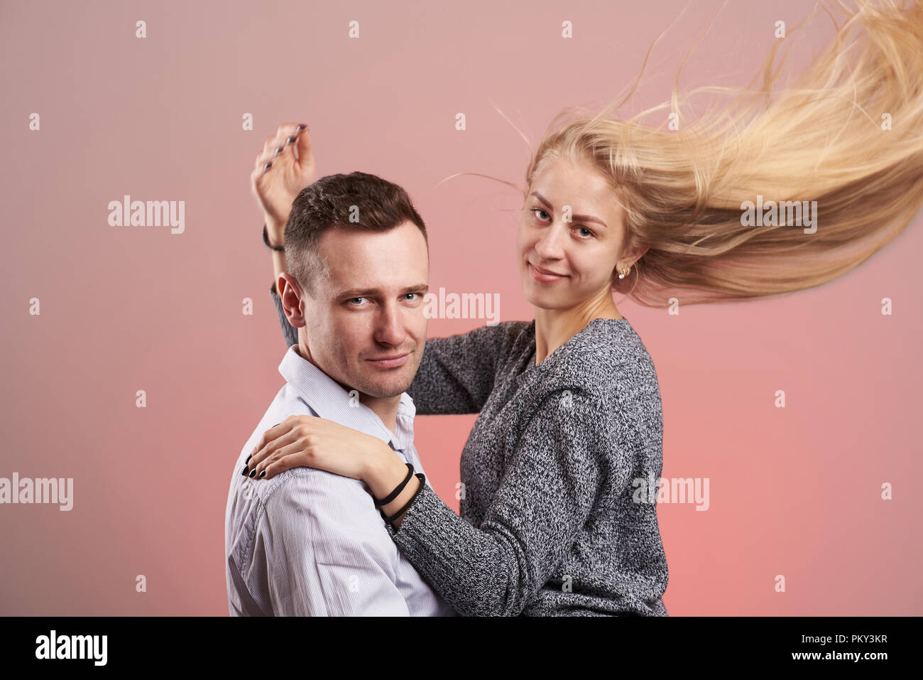 Young woman in pink studio hi-res stock photography and images - Alamy