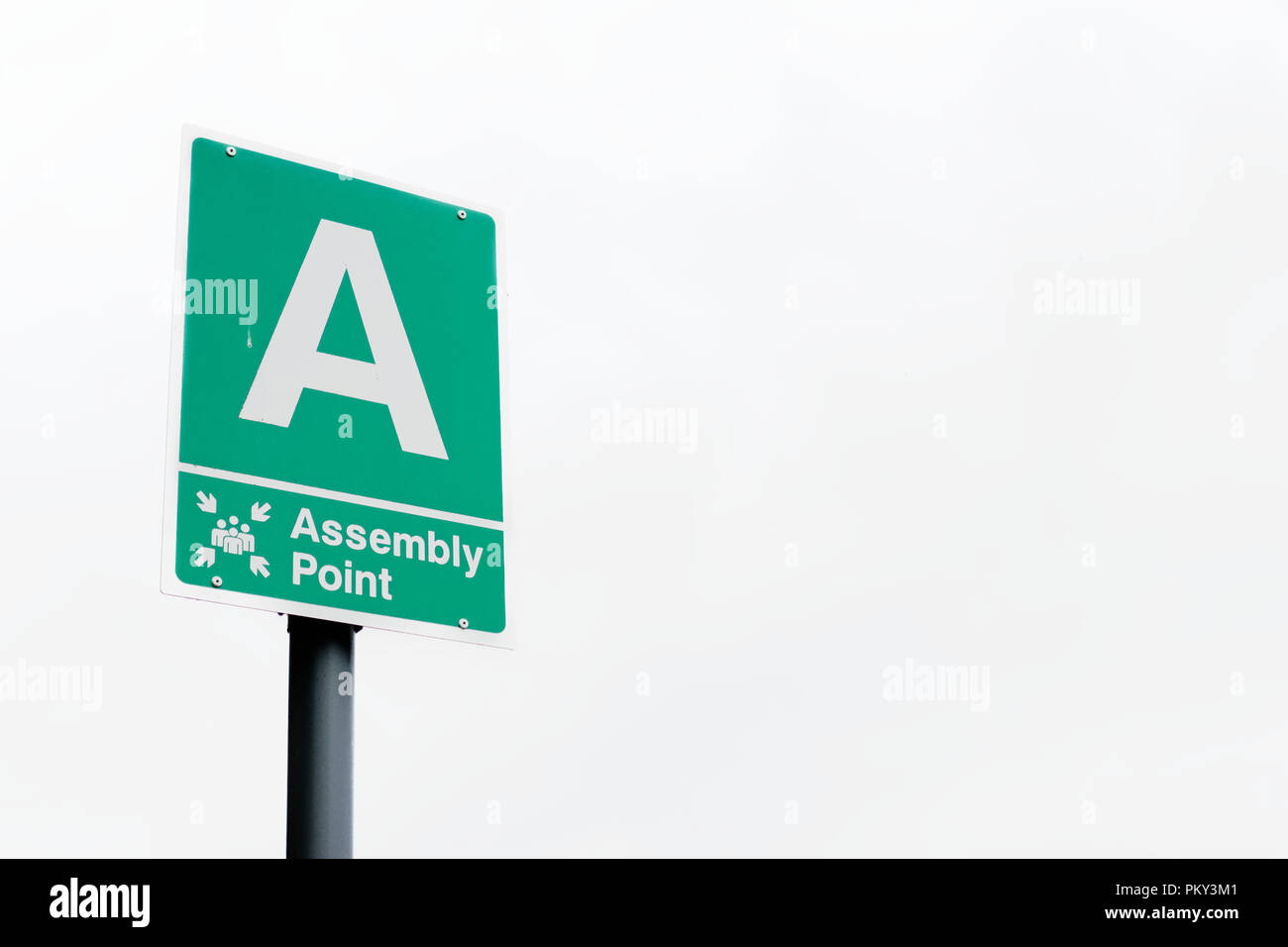 Fire assembly point sign in hi-res stock photography and images - Alamy