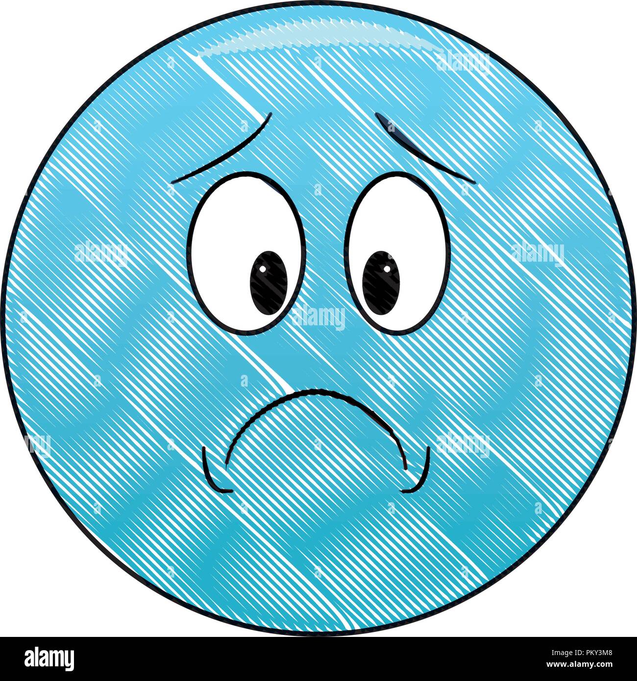 Sad chat emoticon scribble Stock Vector Image & Art - Alamy