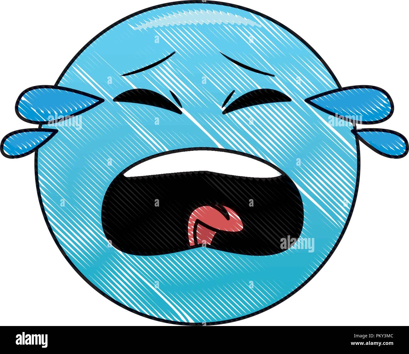 Crying chat emoticon scribble Stock Vector Image & Art - Alamy