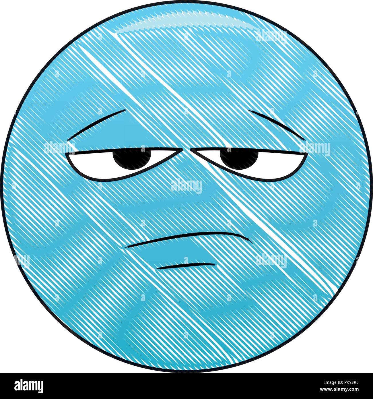 Bored chat emoticon scribble Stock Vector Image & Art - Alamy
