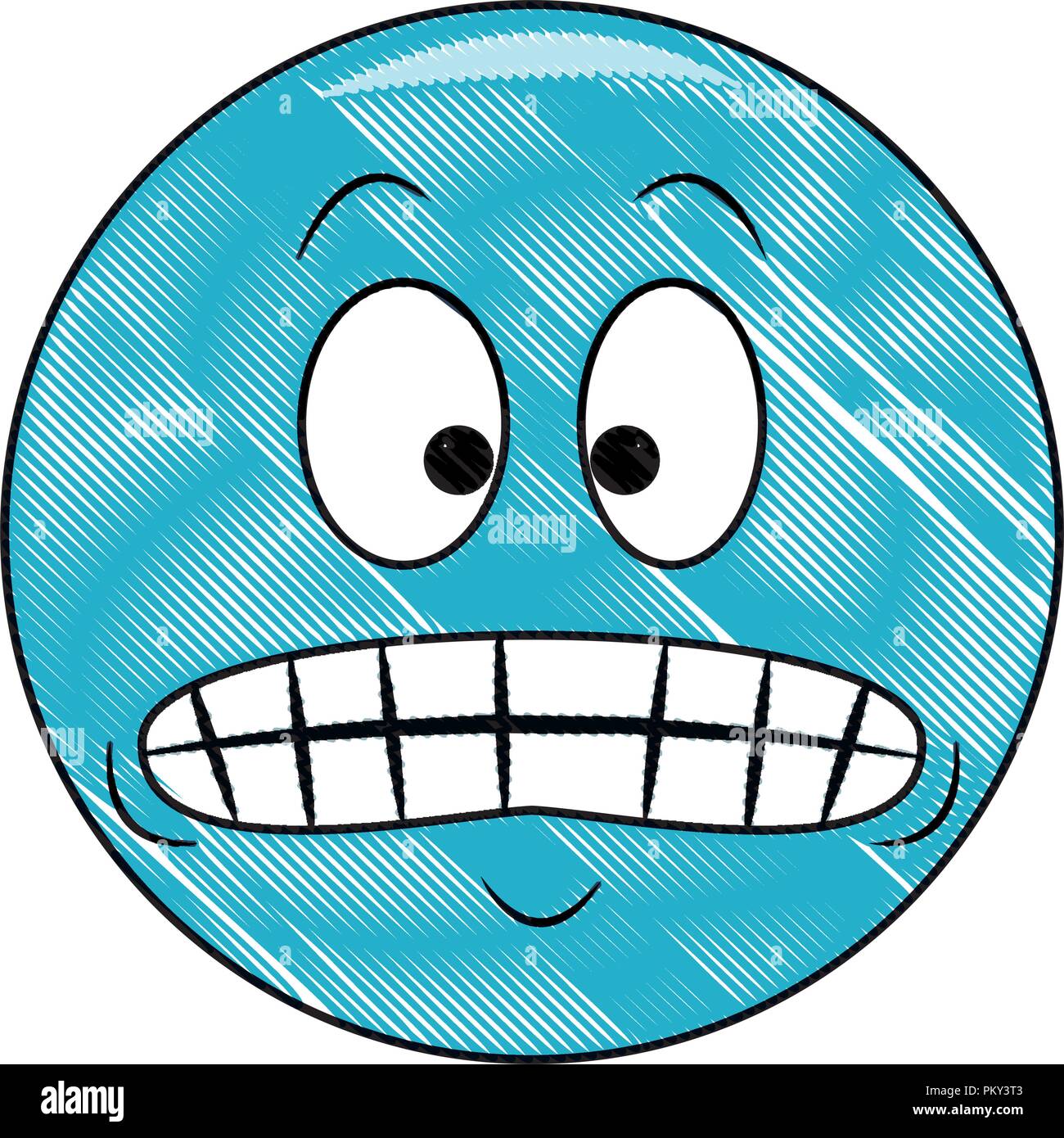 Forced smile chat emoticon scribble Stock Vector Image & Art - Alamy