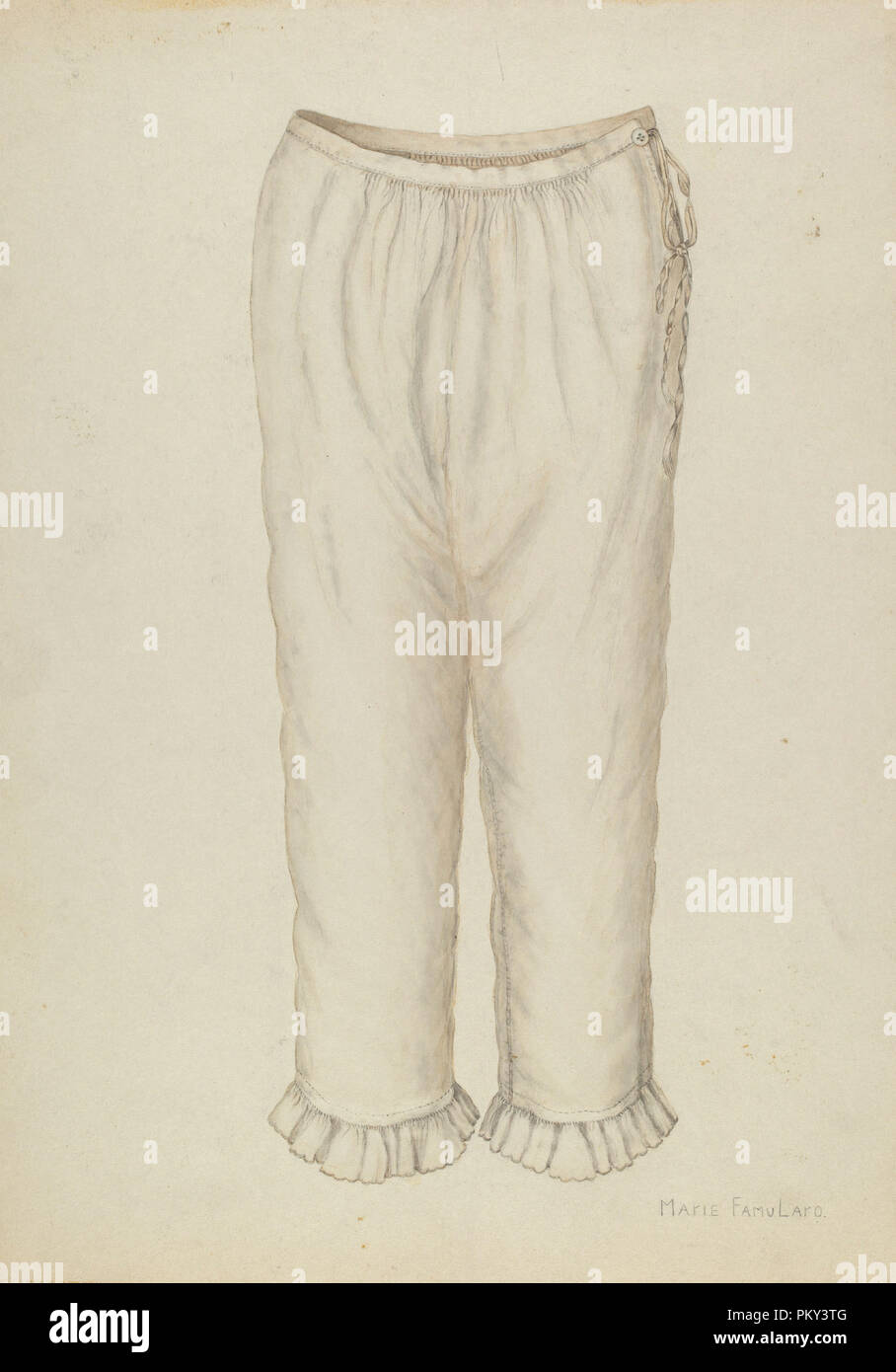 Pantalettes. Dated: c. 1938. Dimensions: overall: 35.8 x 24.1 cm (14 1/ ...