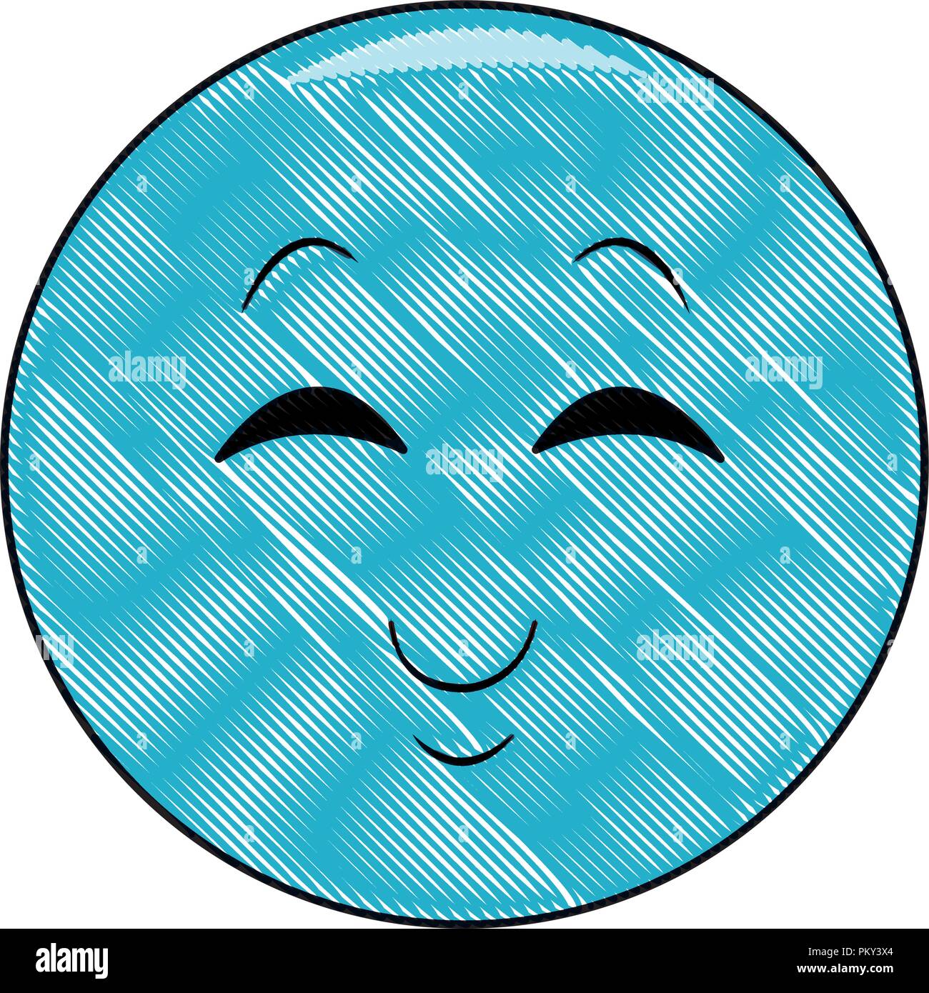 Smiling chat emoticon scribble Stock Vector Image & Art - Alamy