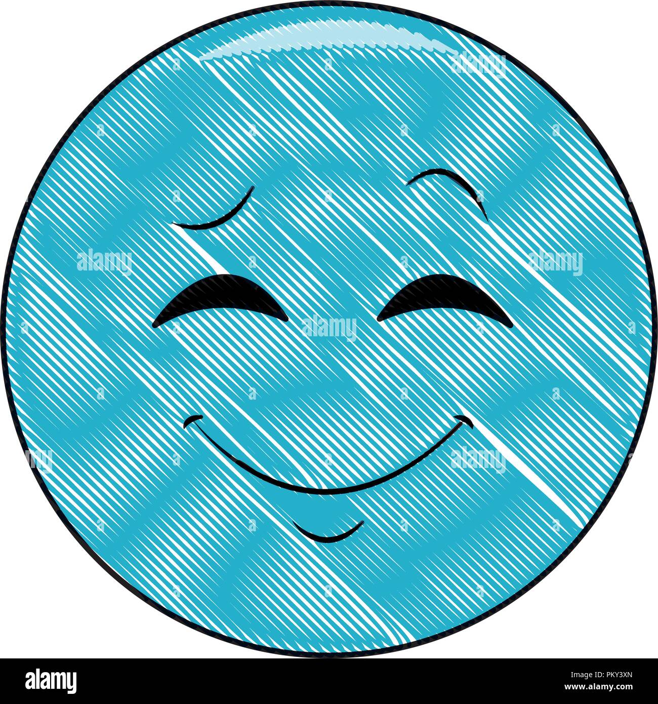 Smiling chat emoticon scribble Stock Vector Image & Art - Alamy