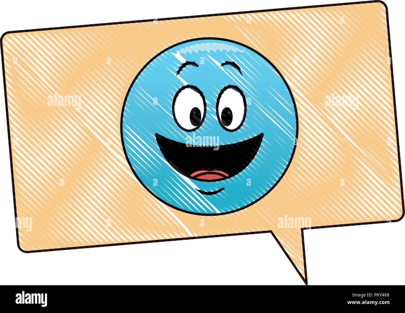 Smile emoticon in bubble scribble Stock Vector Image & Art - Alamy