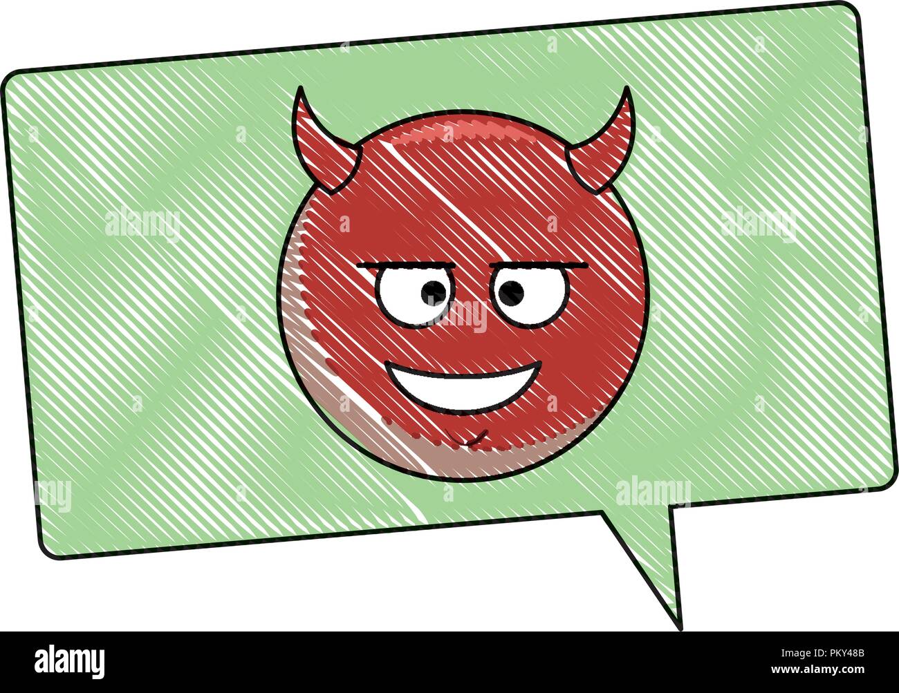 Devil emoticon in bubble scribble Stock Vector Image & Art - Alamy