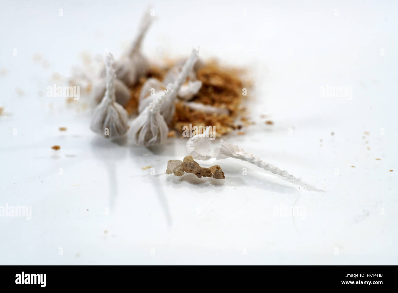Contents of a fireworks body with disguise and black powder Stock Photo ...