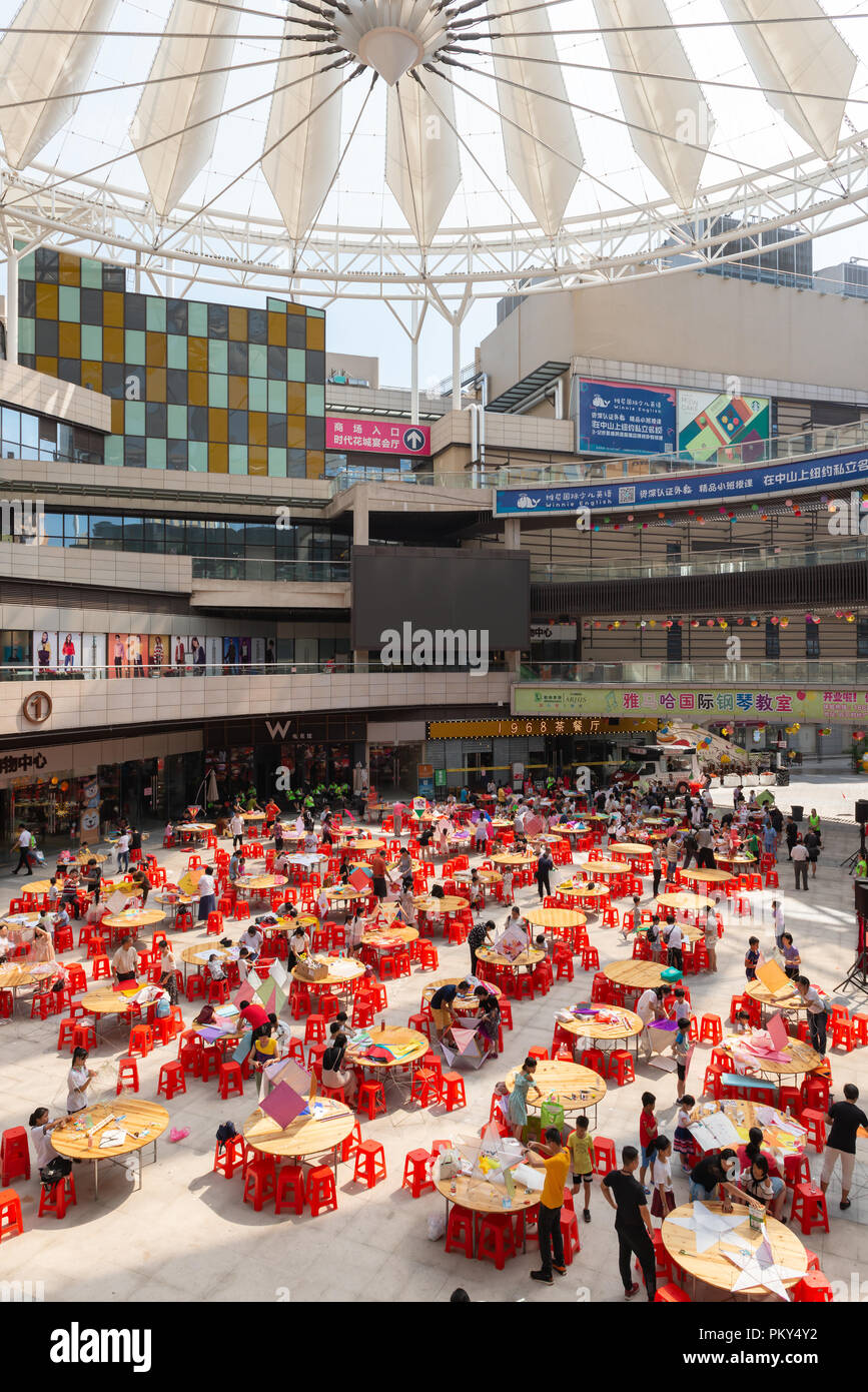 ZHONGSHAN GUANGDONG CHINA-SEP 15,2018:people making lanterns for ...