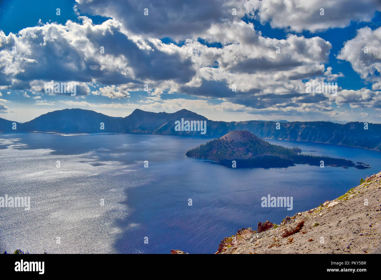 Crater Lake National Park on a cloudy fall day Stock Photo - Alamy