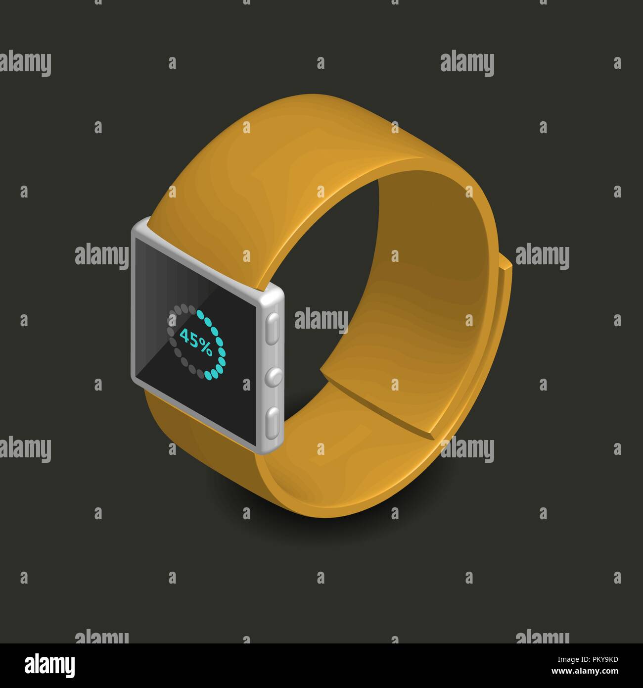 Realistic smart watche. Element design of digital devices. 3D isometric ...