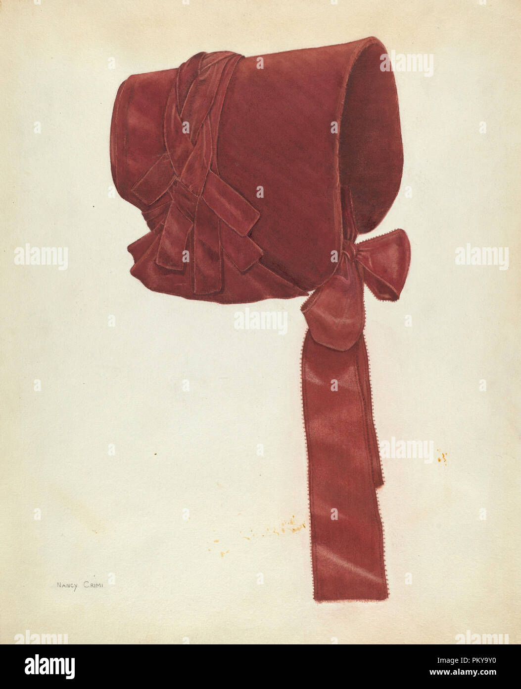 Poke Bonnet. Dated: c. 1938. Dimensions: overall: 38 x 30.2 cm (14 15/ ...