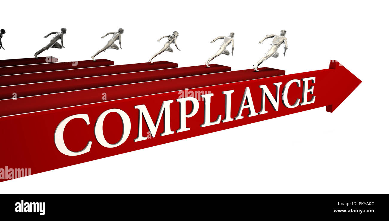 Compliance Solutions with Business People Running To Success Stock ...