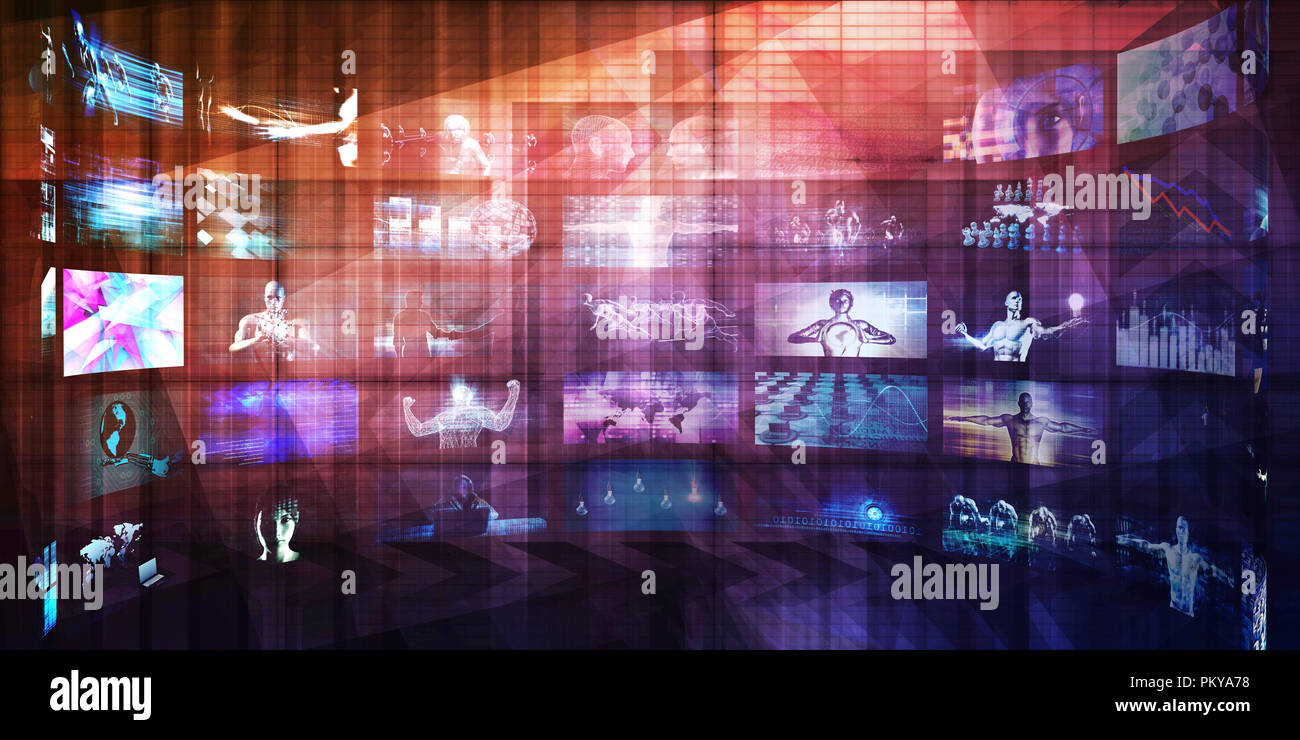 Content Marketing on a Video Wall as Digital Concept Stock Photo - Alamy