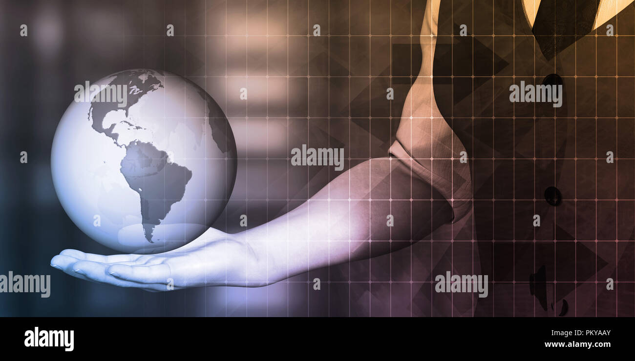 Global Banking Solutions and Technology as Business Concept Stock Photo ...