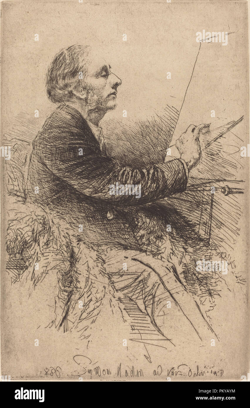 Self-Portrait at the Easel. Dated: 1880/1886. Medium: etching [cancellation proof]. Museum ...